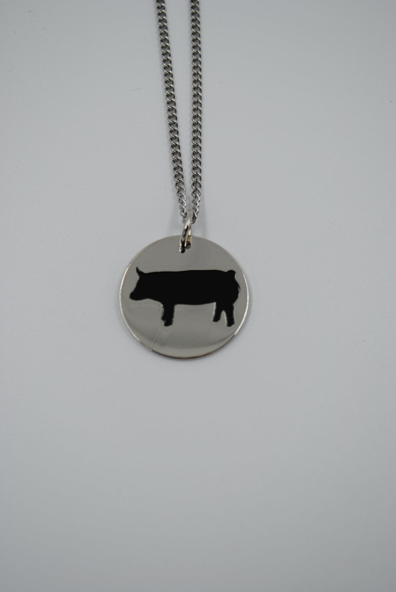 Pig Pendant - Cut Out Heart or Black Medallion – The Branded Barn